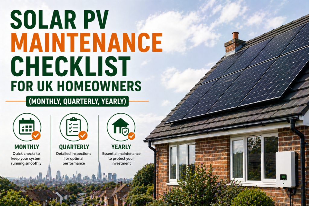 Solar PV Maintenance Checklist for UK Homeowners (Monthly, Quarterly ...